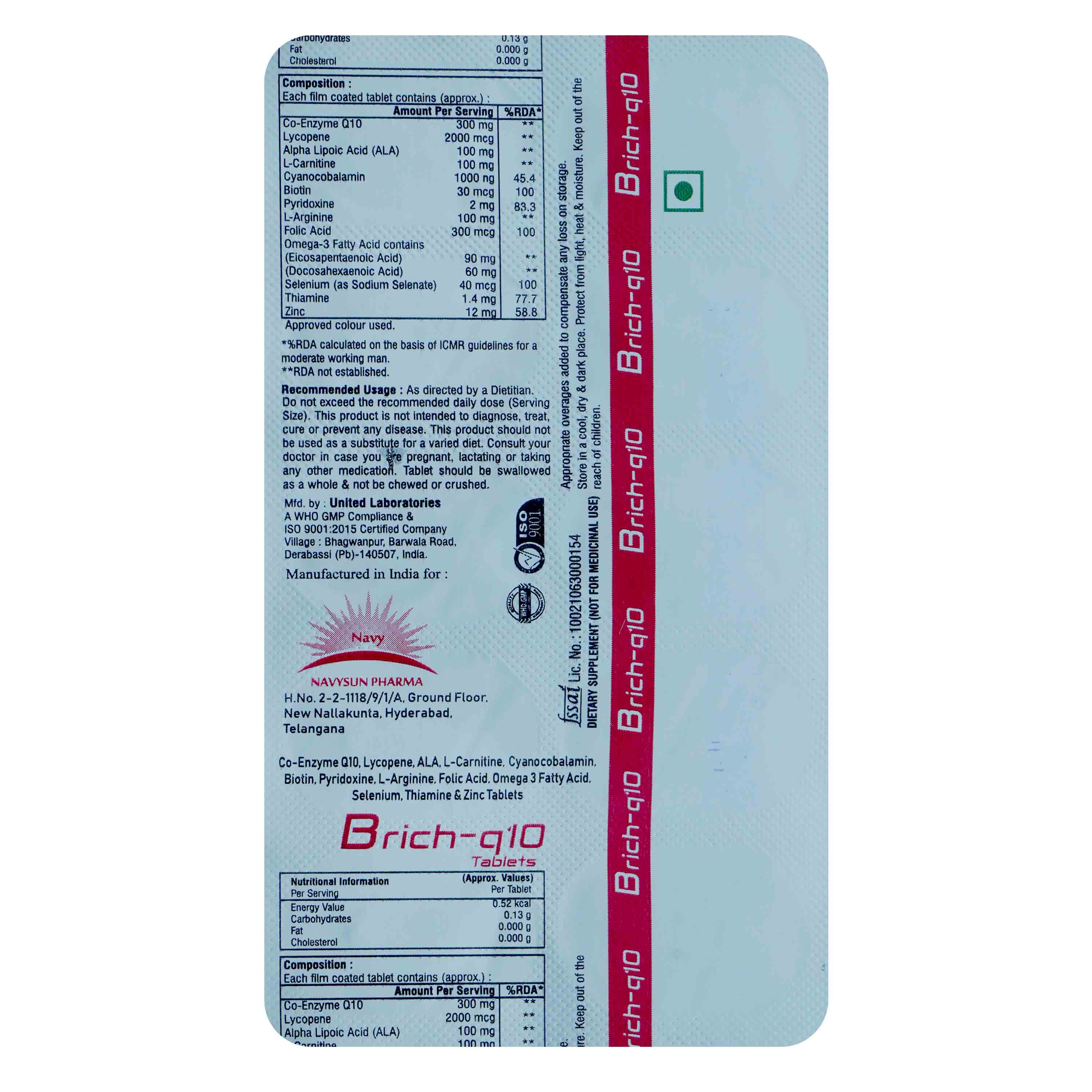Brich-Q10 Tablet | Uses, Side Effects, Price | Apollo Pharmacy