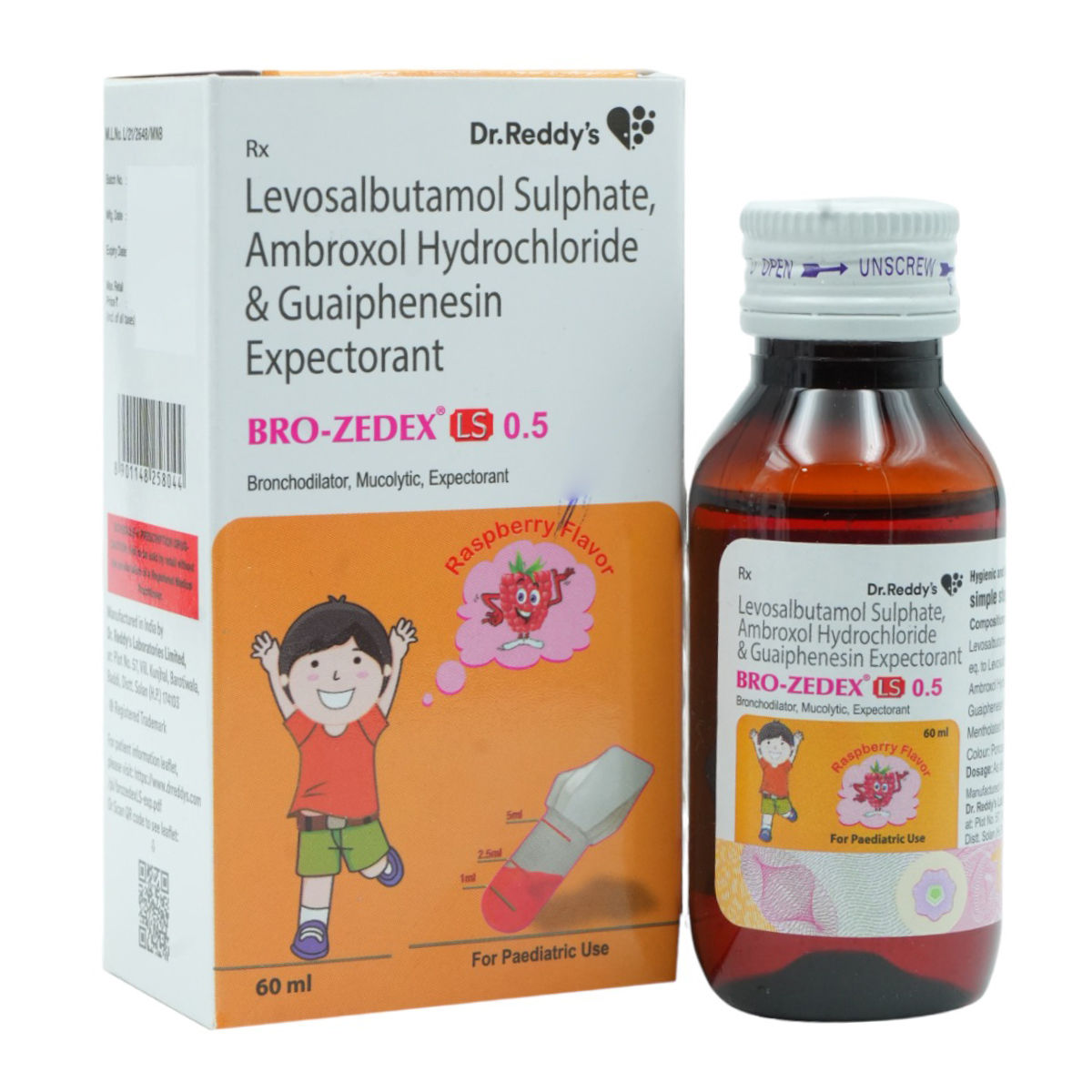 Bro-Zedex LS 0.5 Raspberry Flavour Expectorant 60 ml Price, Uses, Side ...