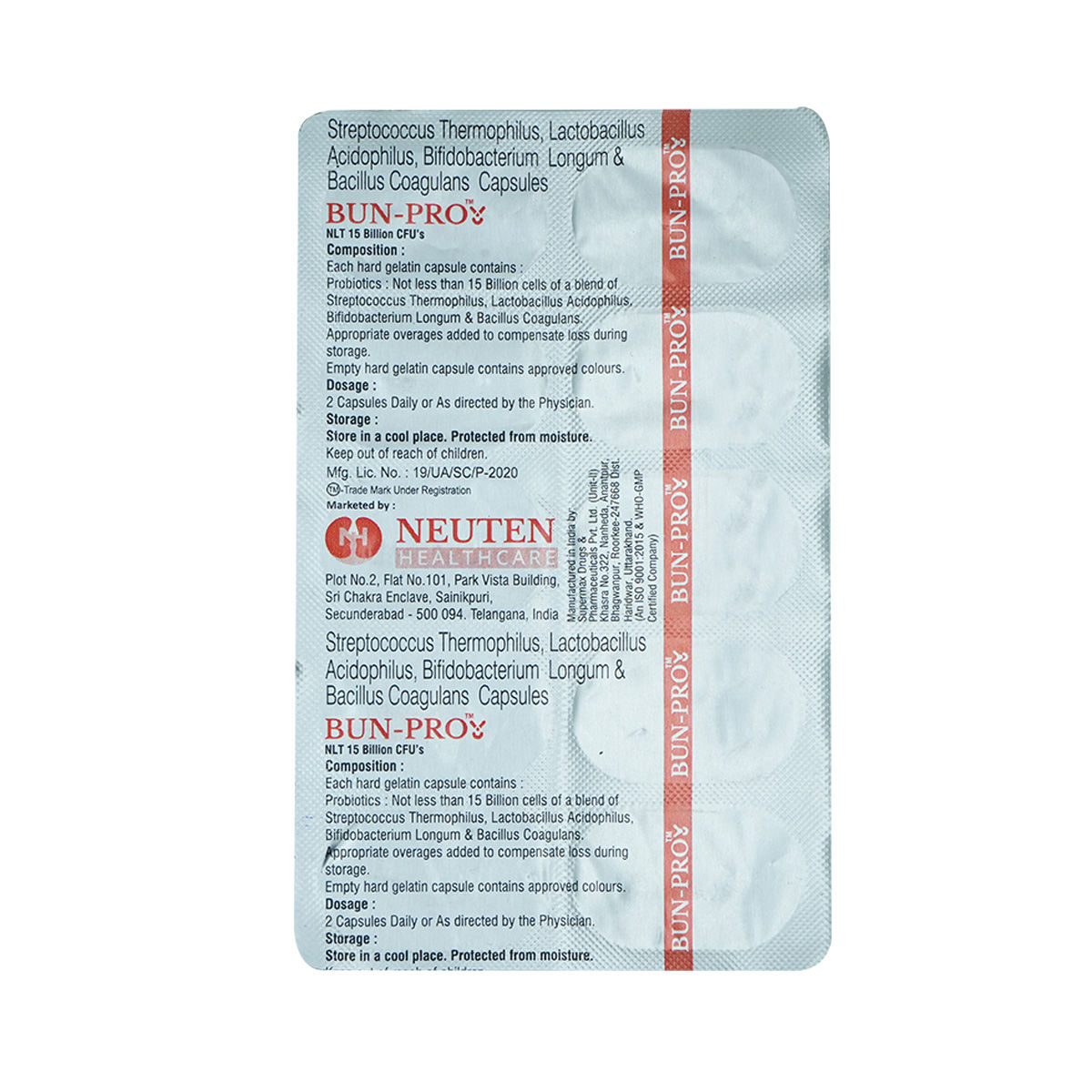 Bun Pro NLT Capsule 10's Price, Uses, Side Effects, Composition ...