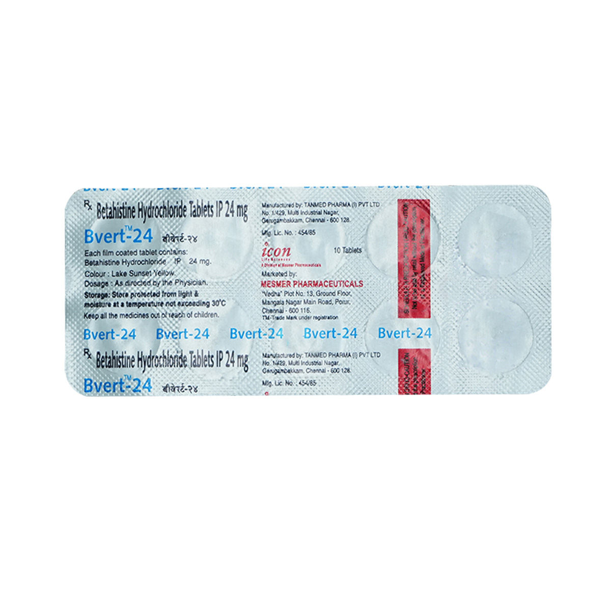 Bvert 24 mg Tablet | Uses, Side Effects, Price | Apollo Pharmacy