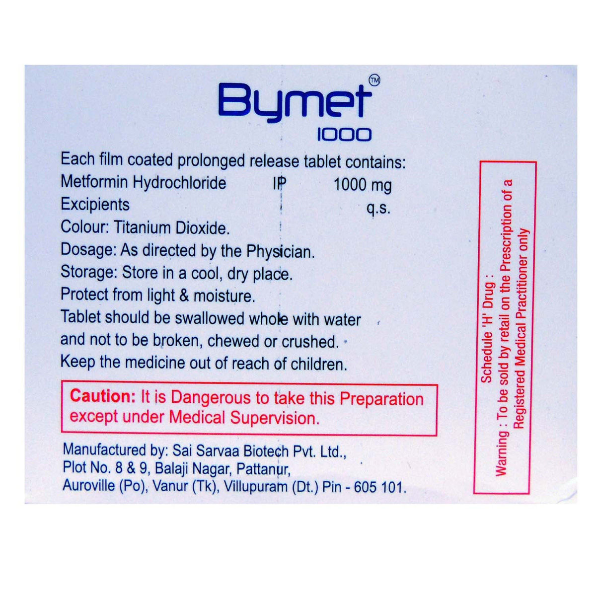 Bymet 1000 Tablet 10's Price, Uses, Side Effects, Composition - Apollo ...