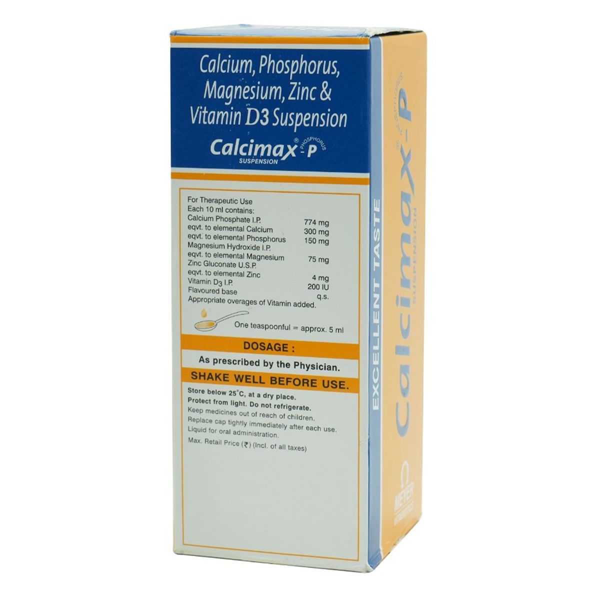 Calcimax-P Suspension 200 ml Price, Uses, Side Effects, Composition ...