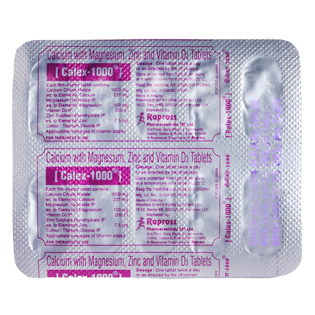 Calex-1000 Tablet 10's Price, Uses, Side Effects, Composition - Apollo ...