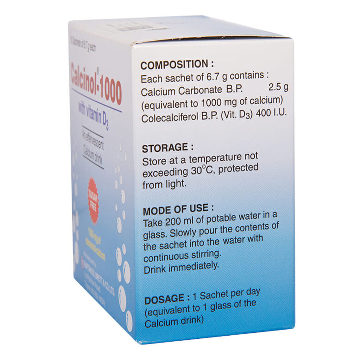 Calcinol 1000 Sachet 6.7 gm Price, Uses, Side Effects, Composition ...