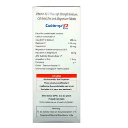 Calcimax K2 Plus Tablet | Uses, Side Effects, Price | Apollo Pharmacy