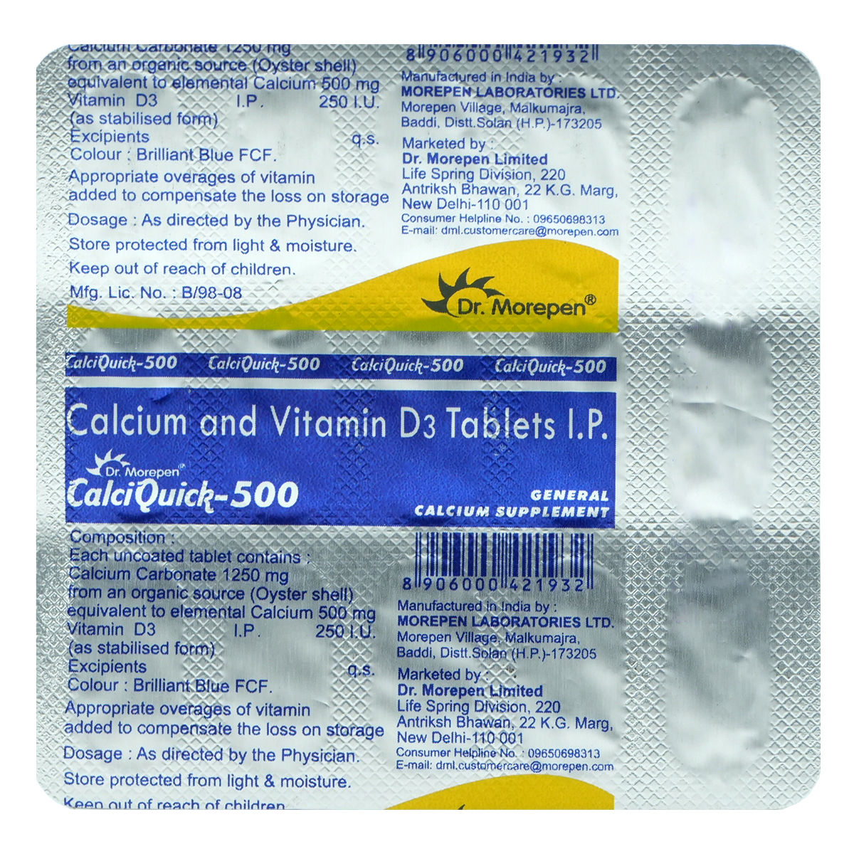 Calciquick-500 Tablet 15's Price, Uses, Side Effects, Composition ...