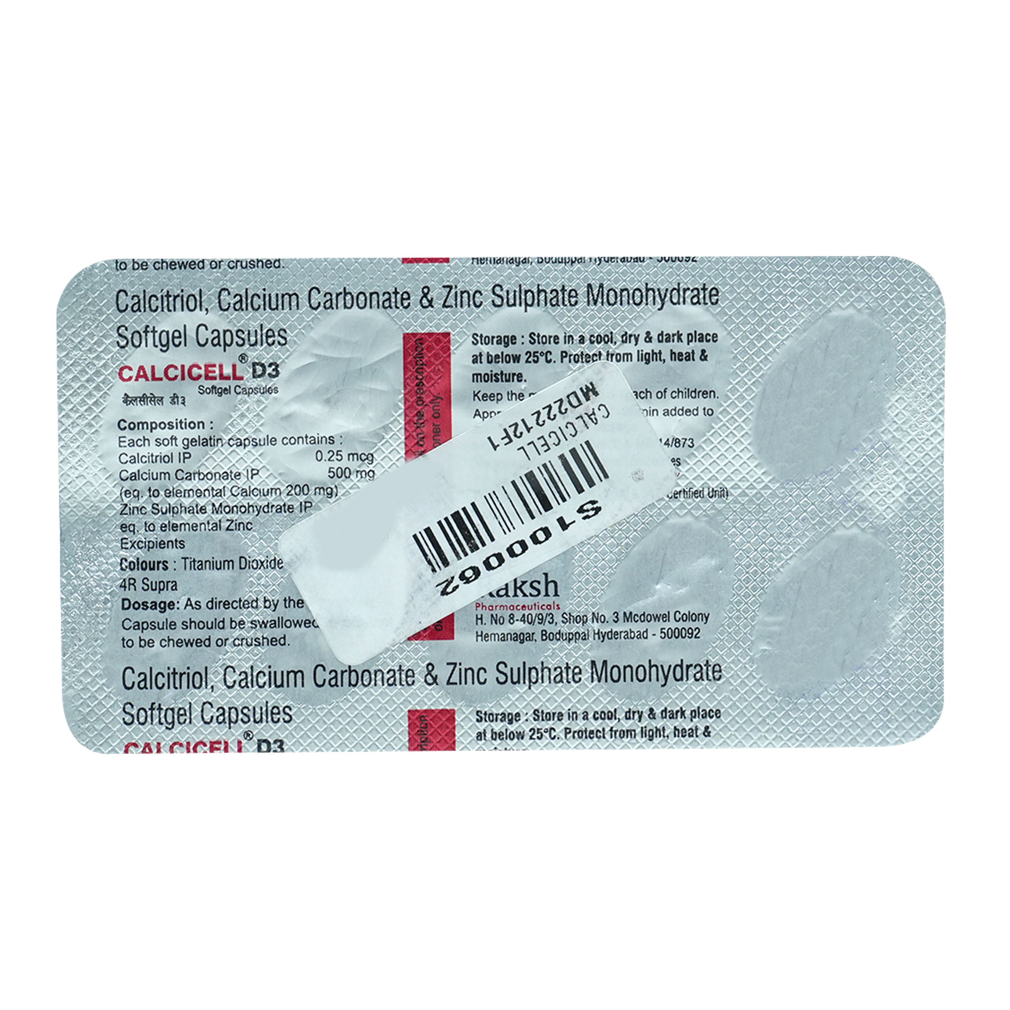 Calcicell D3 Softgel Capsule 10's Price, Uses, Side Effects ...