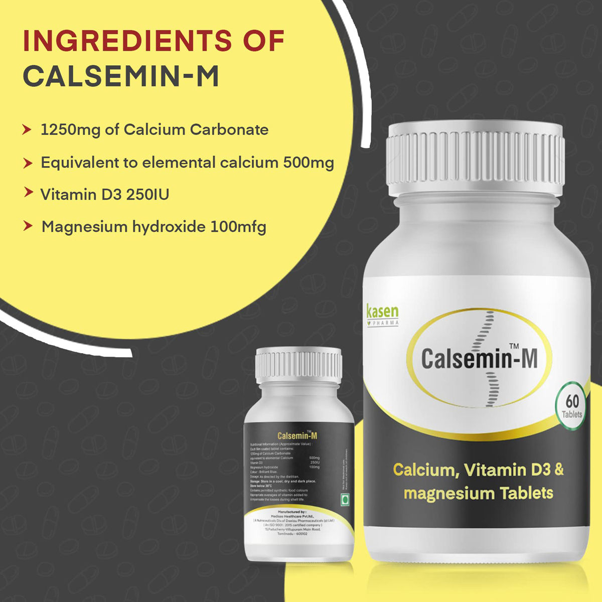 Calsemin-M Tablet 60's Price, Uses, Side Effects, Composition - Apollo ...