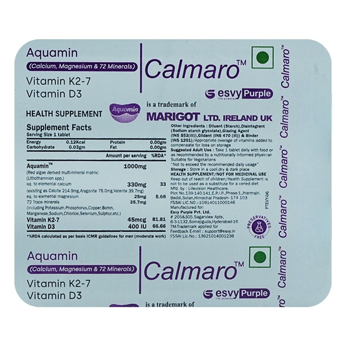 Calmaro Tablet | Uses, Side Effects, Price | Apollo Pharmacy