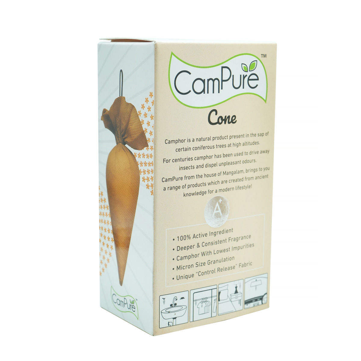Campure Cone 100% Organic Camphor Original, 60 gm Price, Uses, Side ...