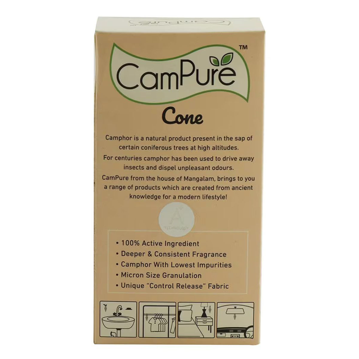 Campure Cone 100% Organic Camphor Sandalwood, 60 gm Price, Uses, Side ...