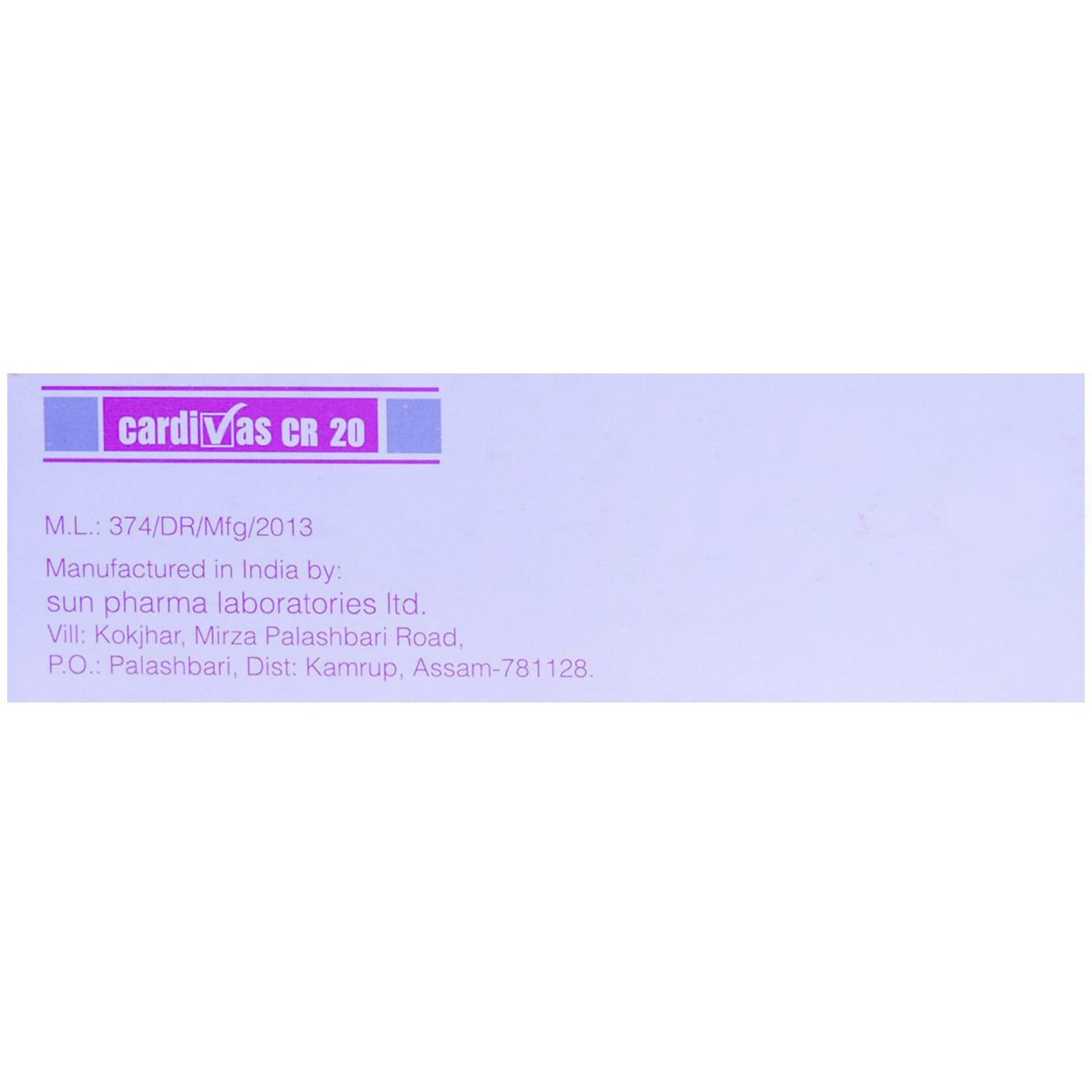 Cardivas CR 20 Tablet 10's Price, Uses, Side Effects, Composition ...