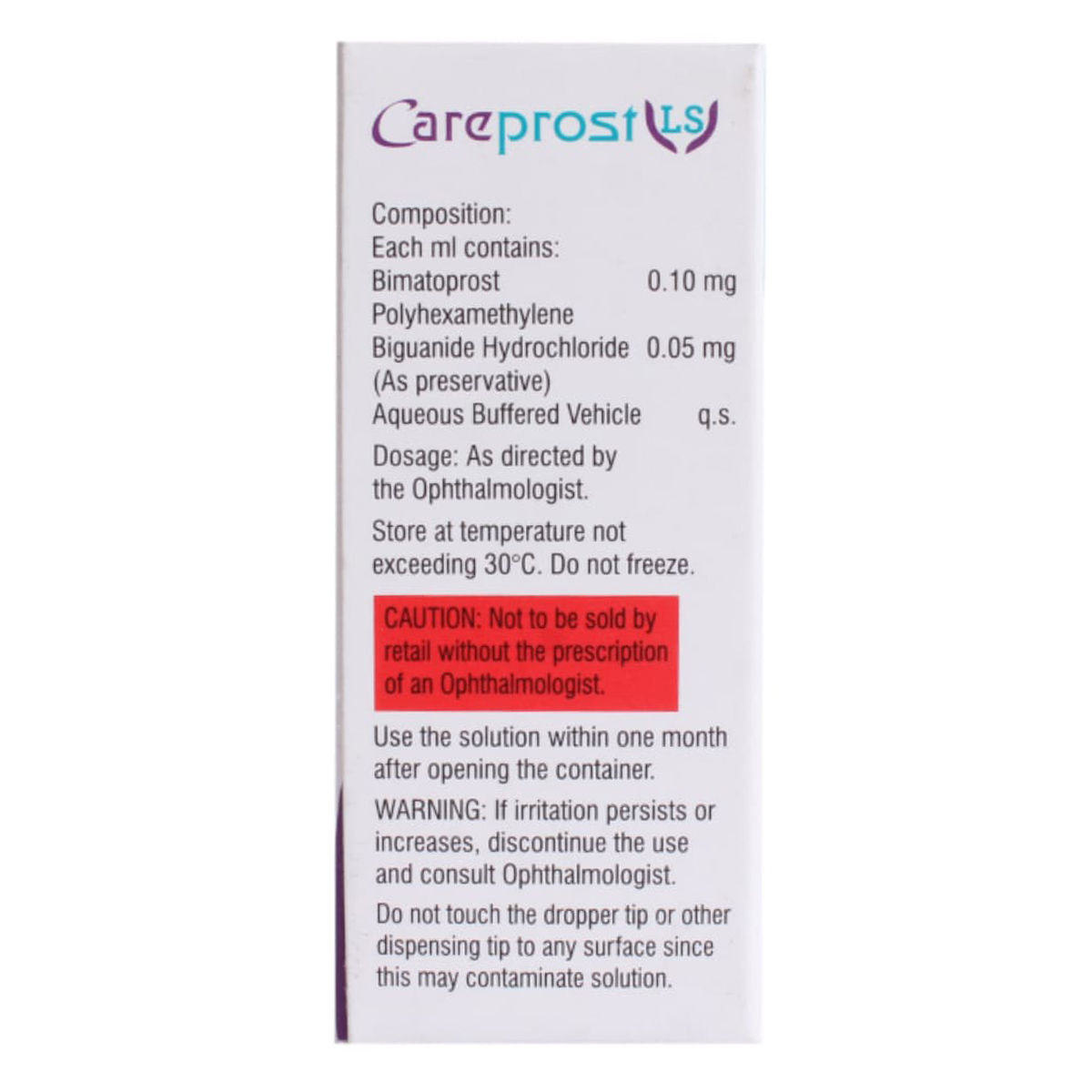 Careprost LS Eye Drops 3 ml Price, Uses, Side Effects, Composition ...