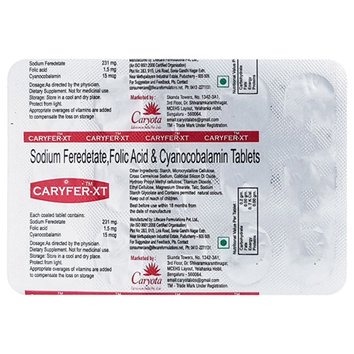 Buy Caryfer-XT Tablet | 19 Minutes Delivery | Apollo Pharmacy