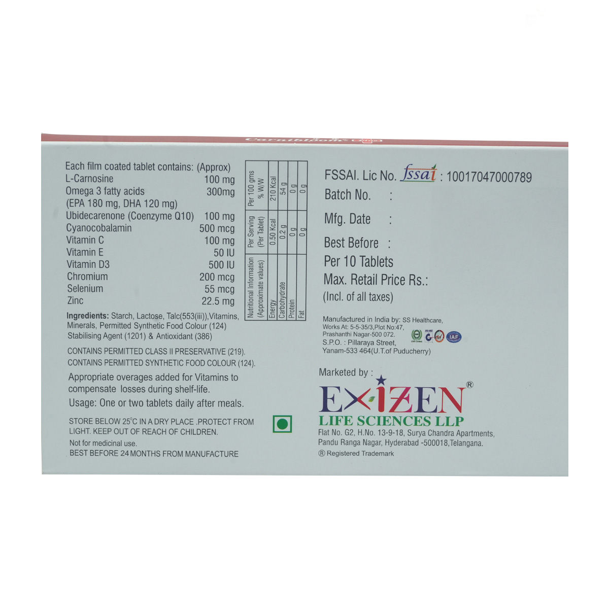 Carnibloom-Plus Tablet 10's Price, Uses, Side Effects, Composition ...