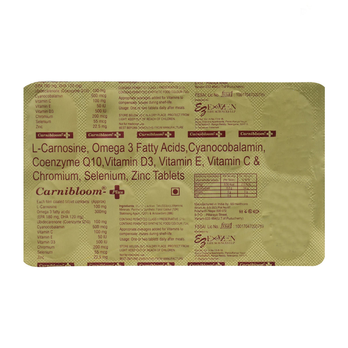 Carnibloom-Plus Tablet 10's Price, Uses, Side Effects, Composition ...