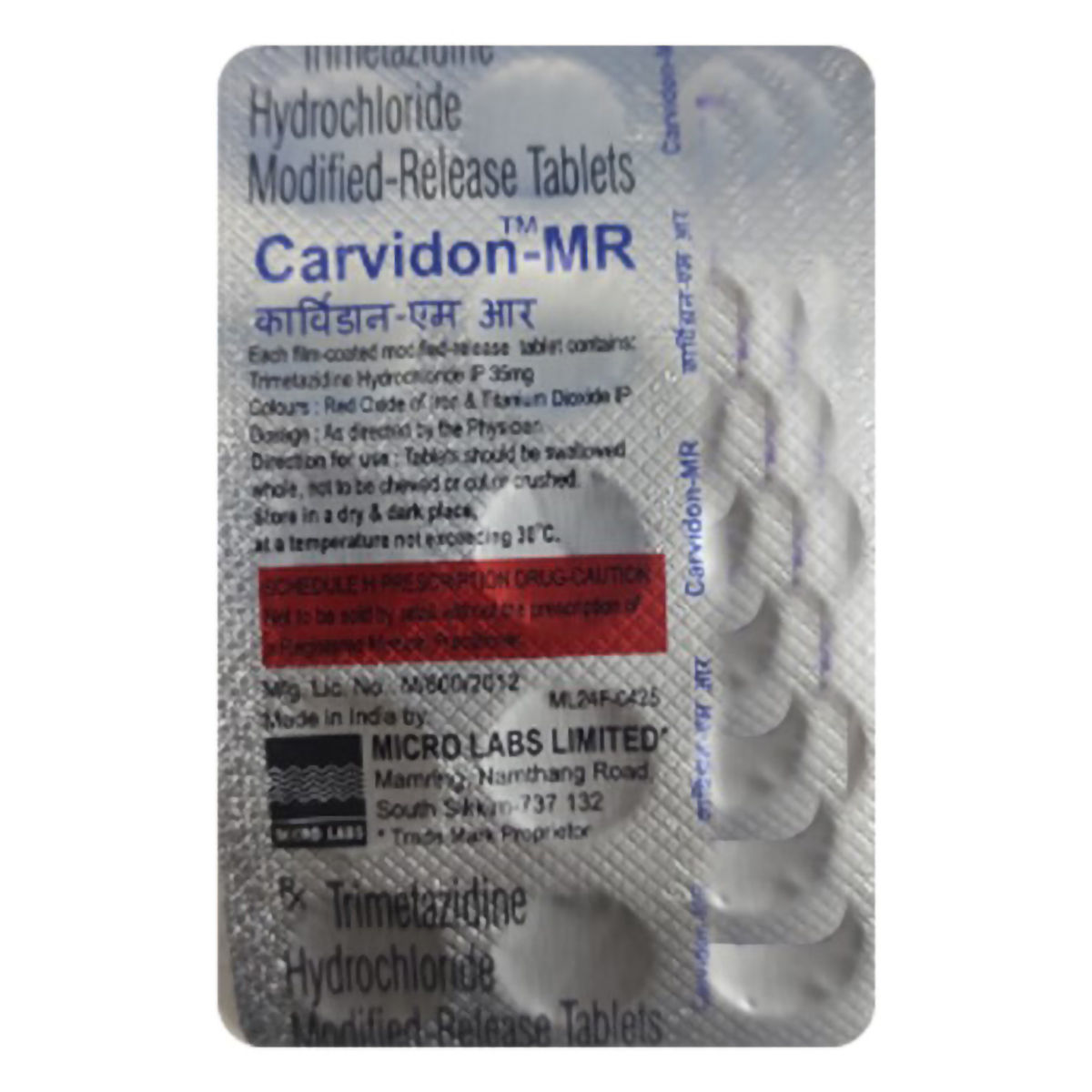 Carvidon-MR 35 mg Tablet 15's Price, Uses, Side Effects, Composition ...