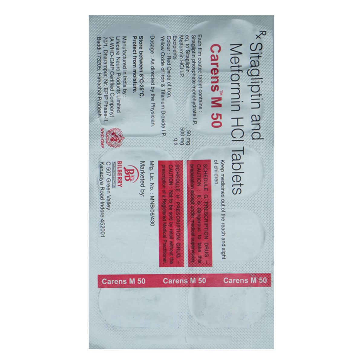 Carens M 50 Tablet | Uses, Side Effects, Price | Apollo Pharmacy