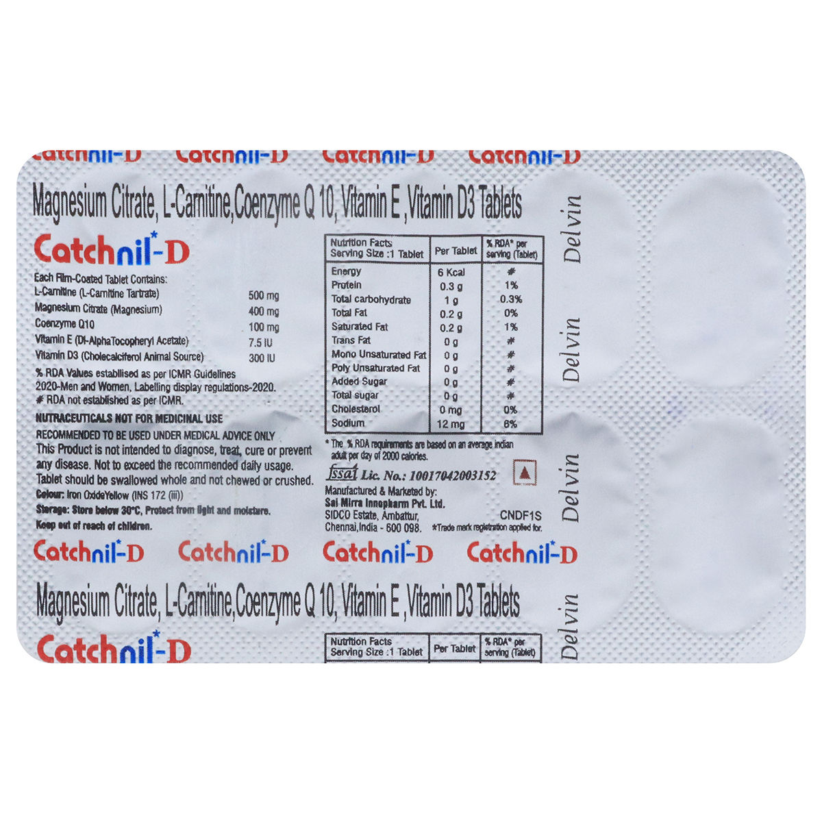 Buy Catchnil-D Tablet 10's | 19 Minutes Delivery | Apollo Pharmacy