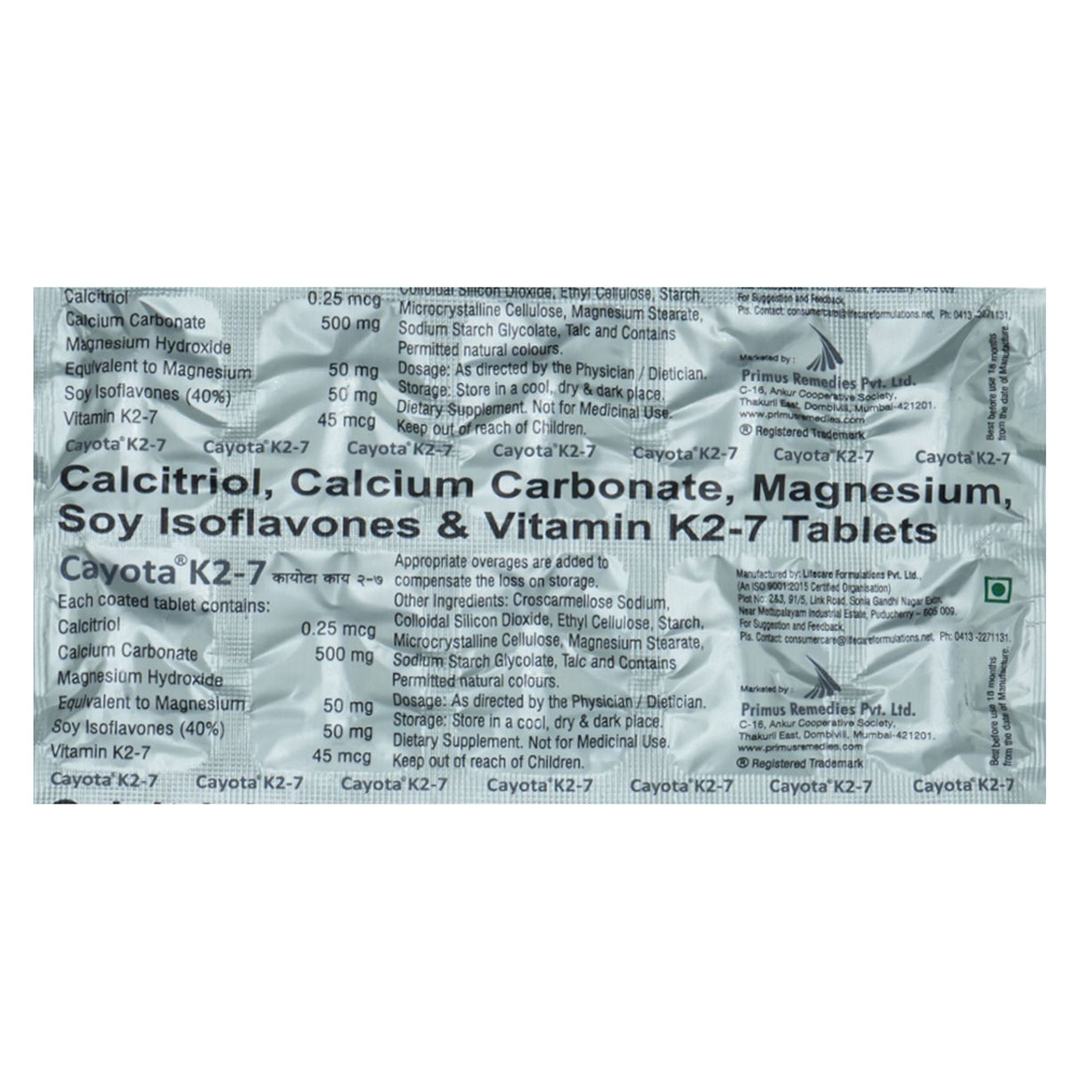 Cayota K2-7 Tablet | Uses, Side Effects, Price | Apollo Pharmacy