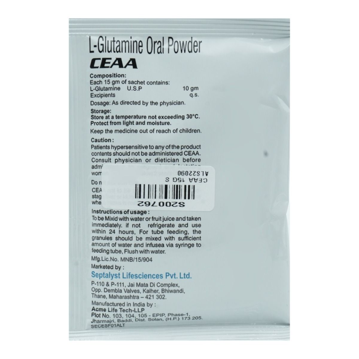 Ceaa Oral Powder 15 gm Price, Uses, Side Effects, Composition - Apollo ...