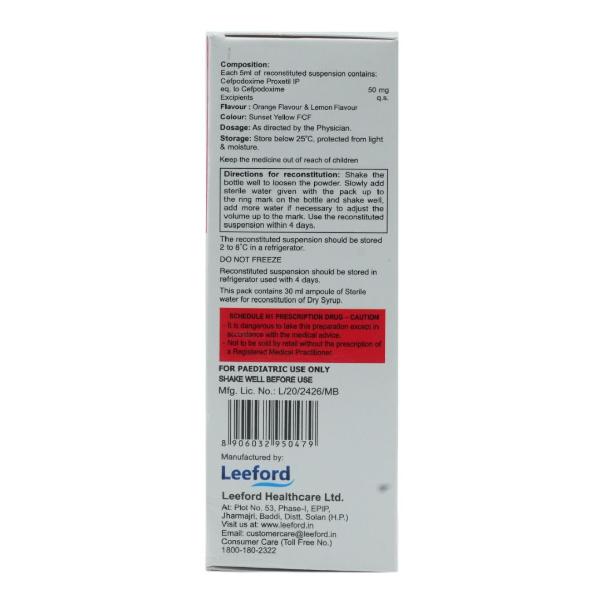 Cefredrox 50 mg Syrup 30 ml Price, Uses, Side Effects, Composition ...