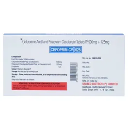 Cefoprim-CV 625 Tablet 6's | Uses, Side Effects, Price | Apollo Pharmacy