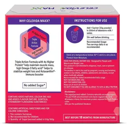Buy Celevida Maxx Strawberry Flavour Sachet, 14x33 gm | 19 Minutes ...