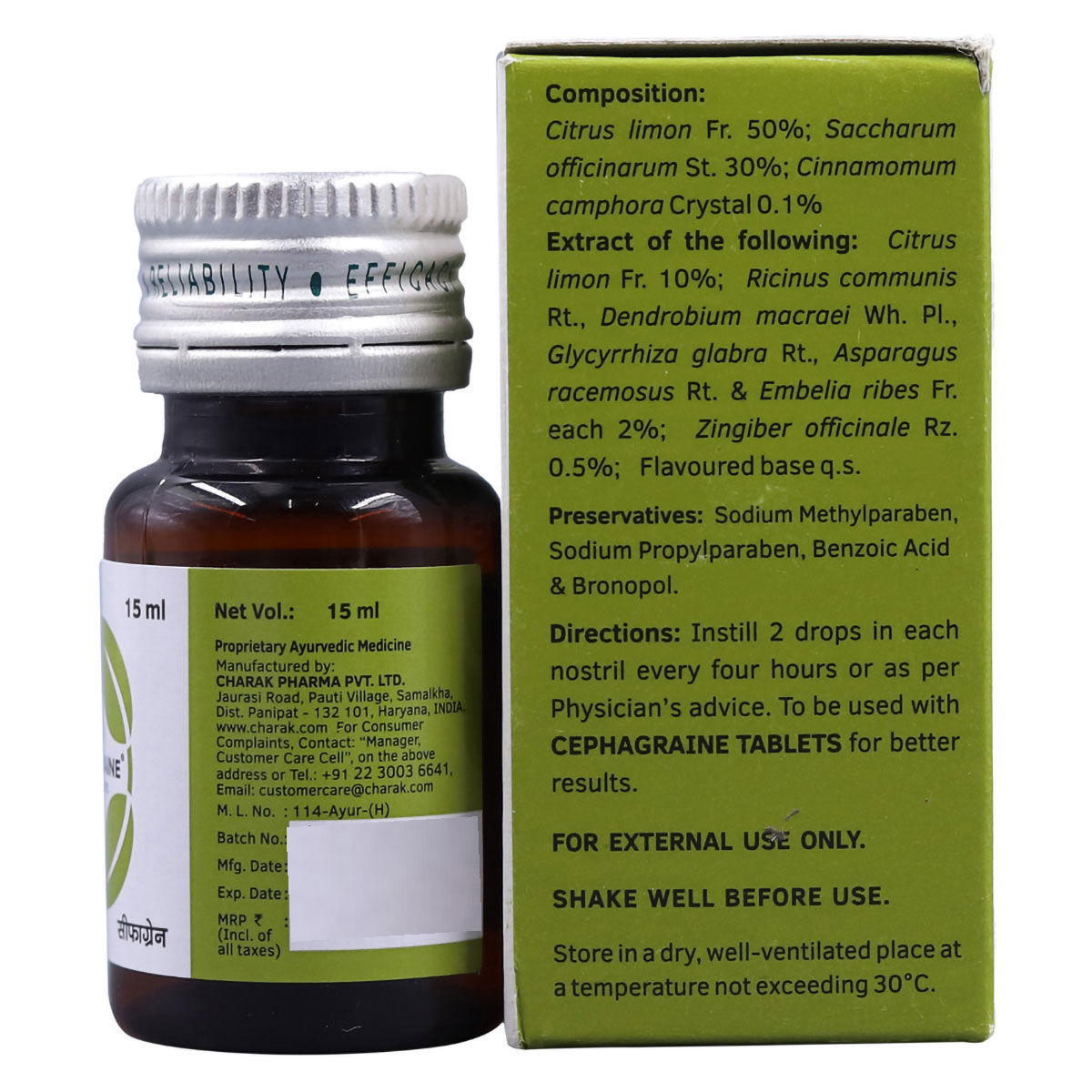 Cephagraine Nasal Drops, 15 ml Price, Uses, Side Effects, Composition ...