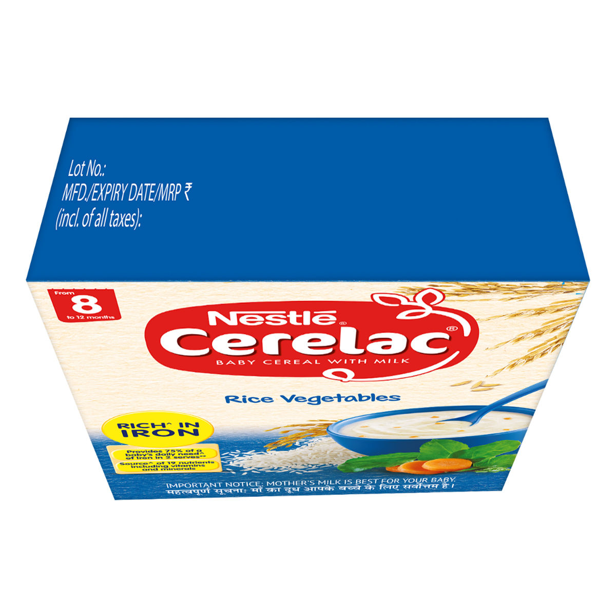 Nestle Cerelac Baby Cereal with Milk Rice Vegetables (From 8 to 12 ...