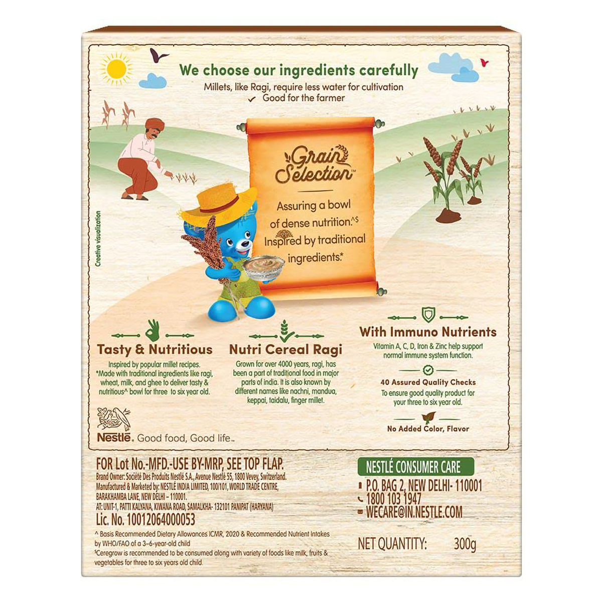 Nestle Ceregrow Ragi Mixed Fruit & Ghee Powder, 300 gm Refill Pack ...