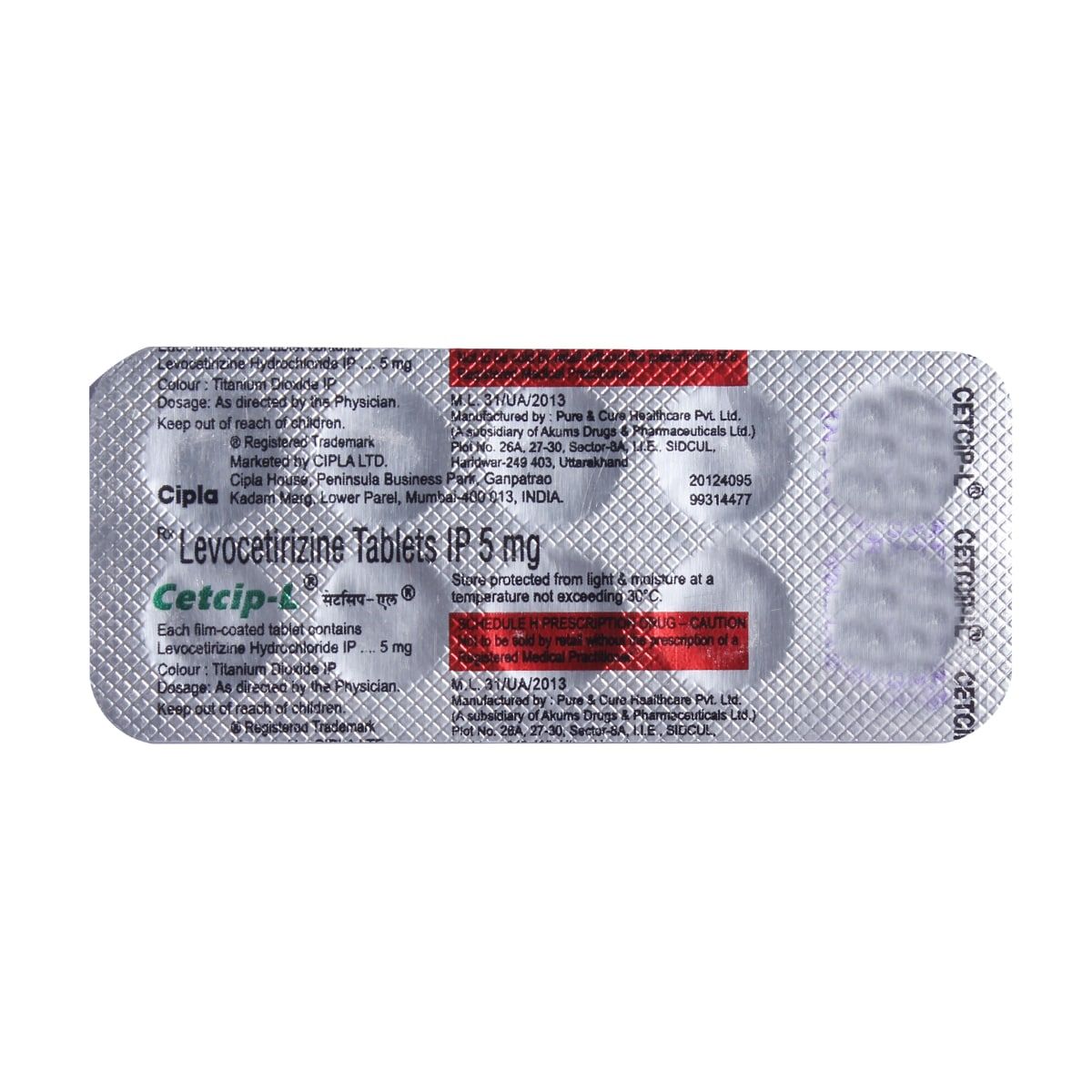 Cetcip-L Tablet | Uses, Side Effects, Price | Apollo Pharmacy