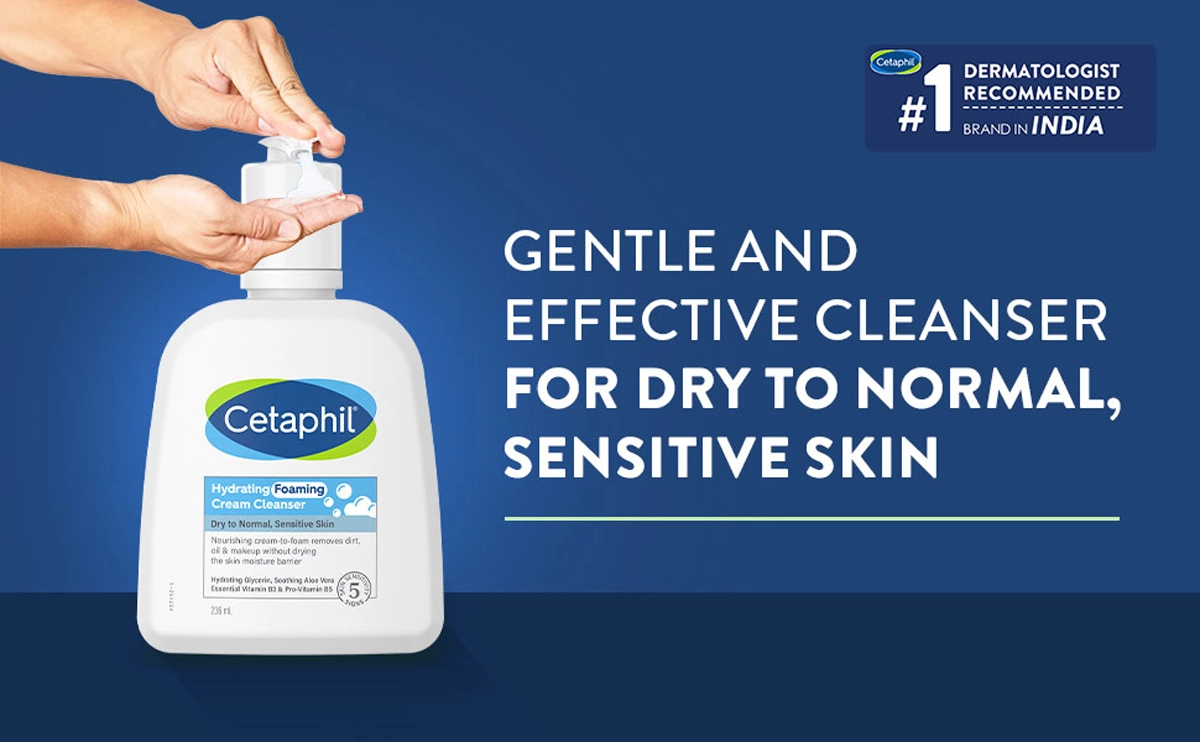 Cetaphil Hydrating Foaming Cream Cleanser 236 ml | Hydrating Glycerin ...