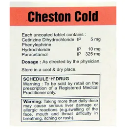 Cheston Cold Tablet | Uses, Side Effects, Price | Apollo Pharmacy