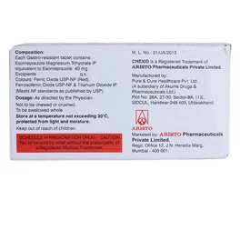 Chexid RF 40 mg Tablet | Uses, Side Effects, Price | Apollo Pharmacy