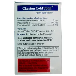 Cheston Cold Total Tablet | Uses, Side Effects, Price | Apollo Pharmacy