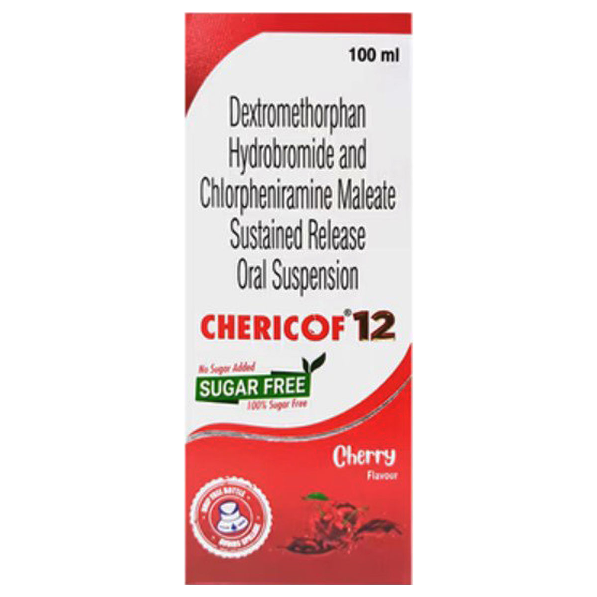 Chericof 12 Sugar Free Cherry Flavour Oral Suspension 100 ml | Uses ...