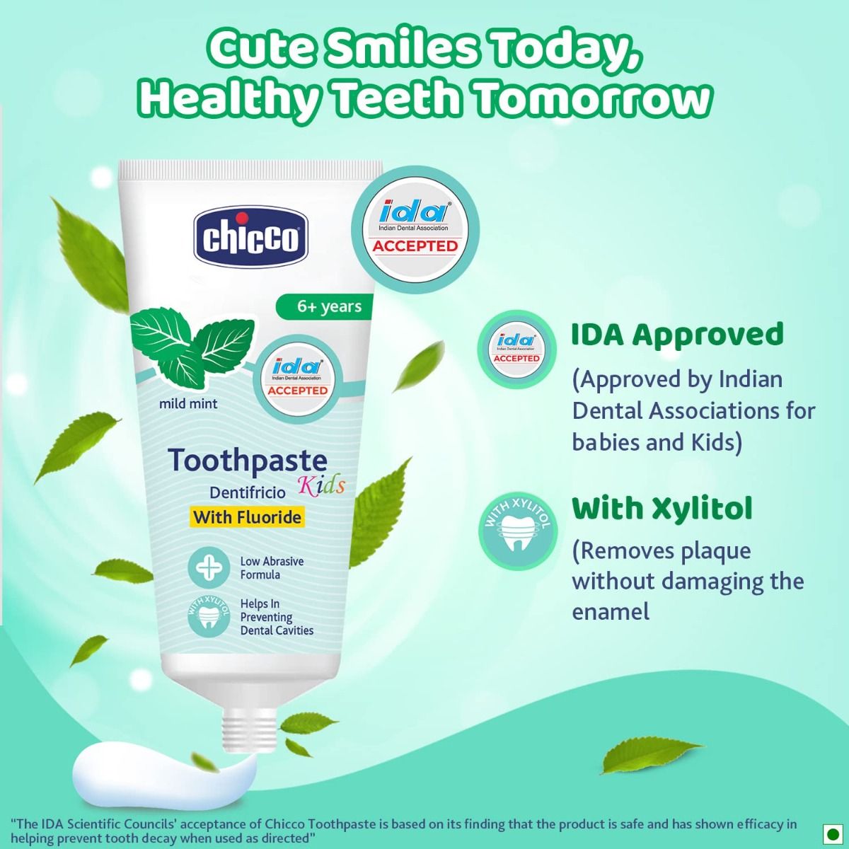 Chicco Mild Mint Flavour Toothpaste for 6+ Year Kids, 70 gm Price, Uses ...