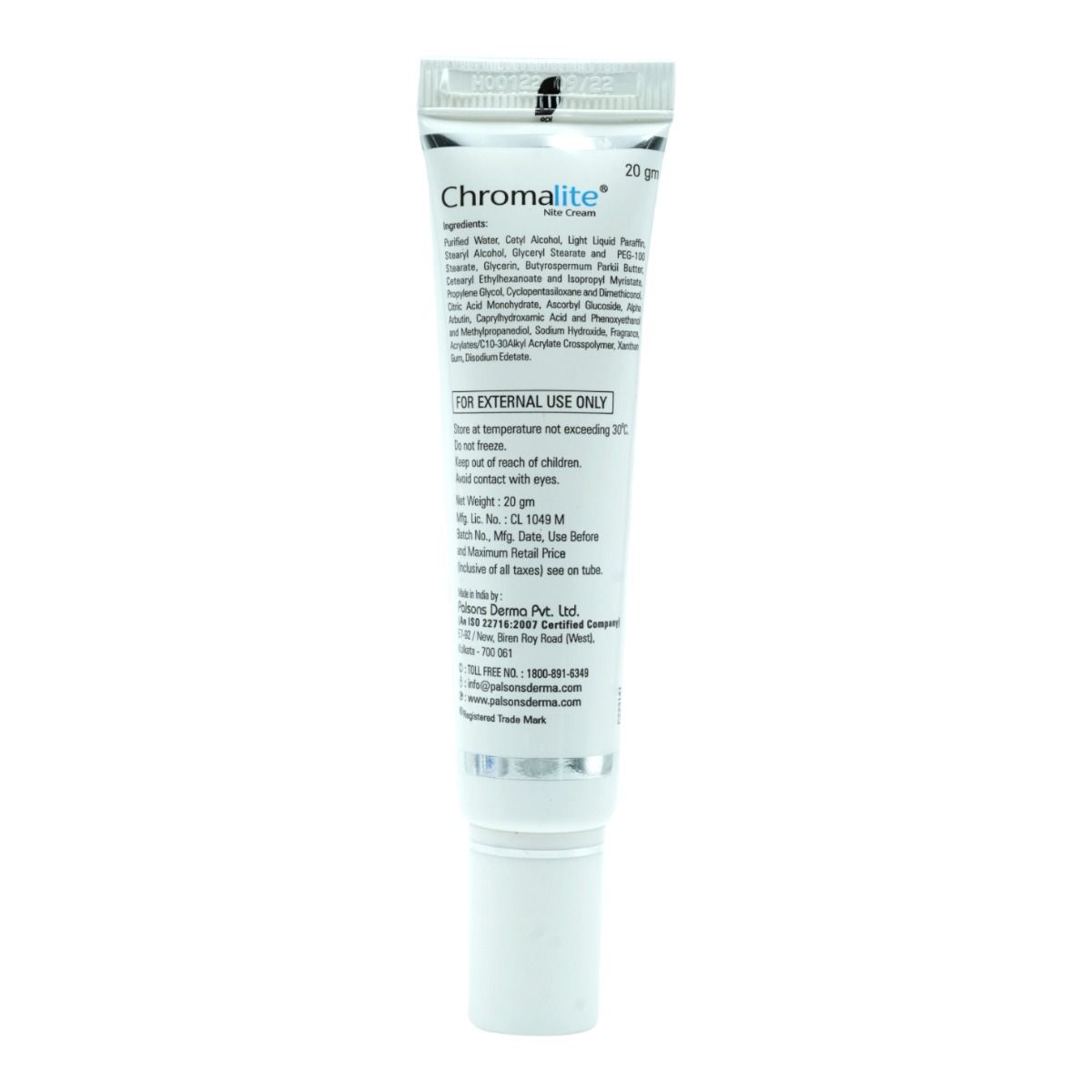 Chromalite Nite Cream 20 gm Price, Uses, Side Effects, Composition ...