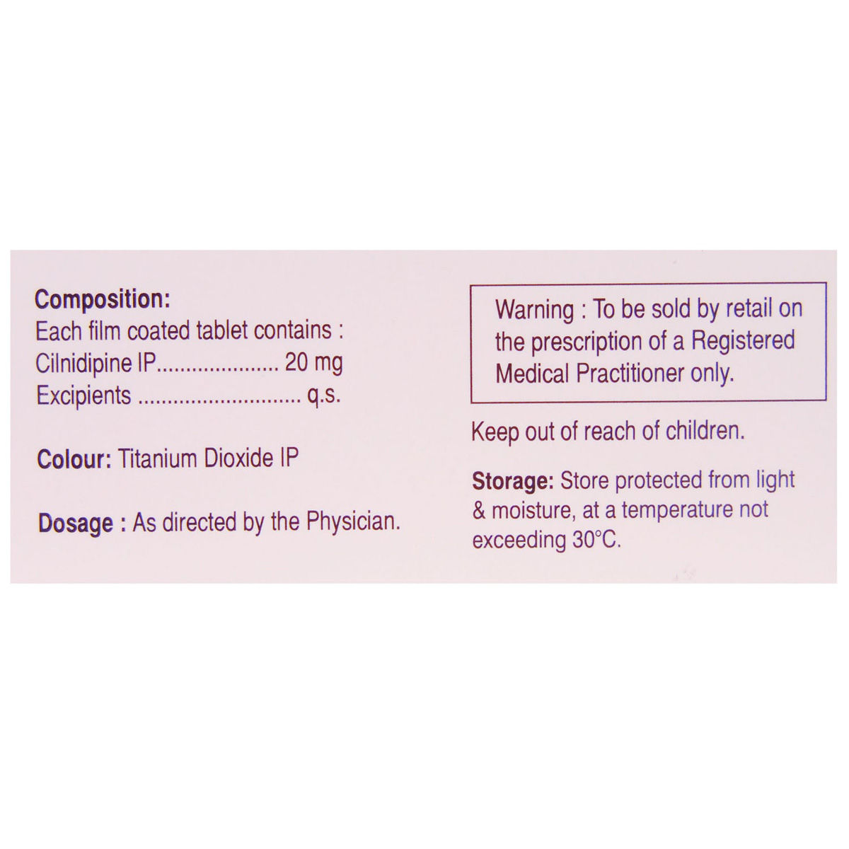 Cilacar 20 Tablet 10's Price, Uses, Side Effects, Composition - Apollo ...