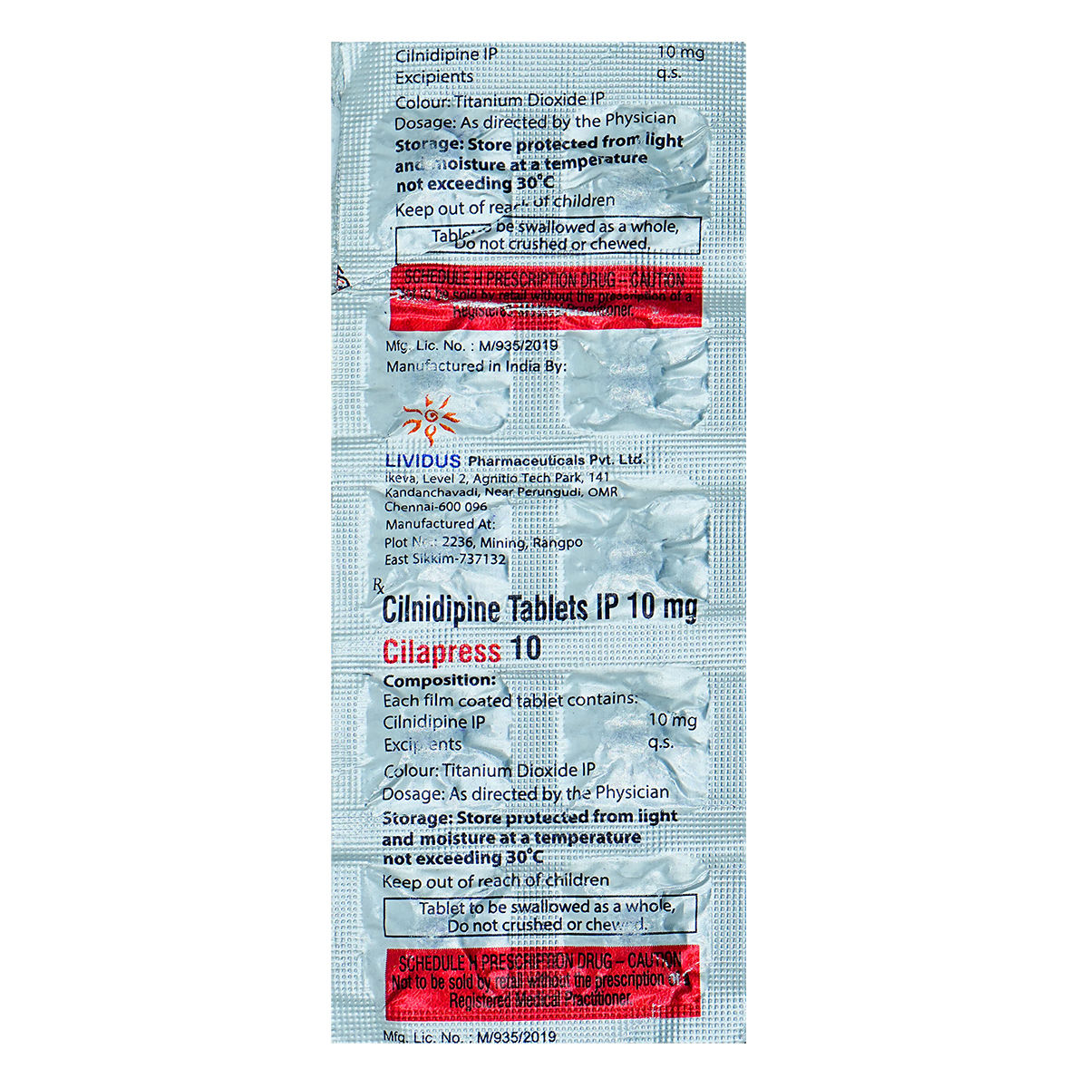 CILAPRESS 10MG TABLET 10'S Price, Uses, Side Effects, Composition ...