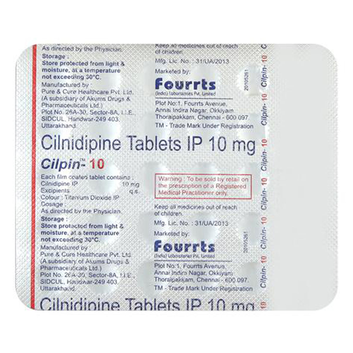 Cilpin-T Tablet 30s Price, Uses, Side Effects, Composition - Apollo ...