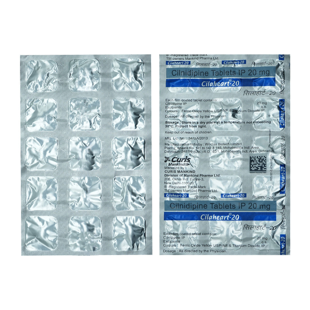 Cilaheart-20 mg Tablet 15's Price, Uses, Side Effects, Composition ...