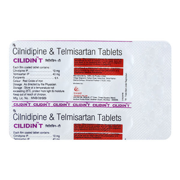 Cilidin T 10/40 Tablet | Uses, Side Effects, Price | Apollo Pharmacy