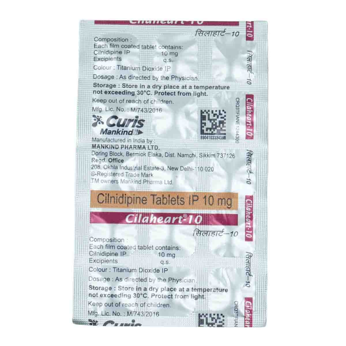 Cilaheart-10 Tablet | Uses, Side Effects, Price | Apollo Pharmacy