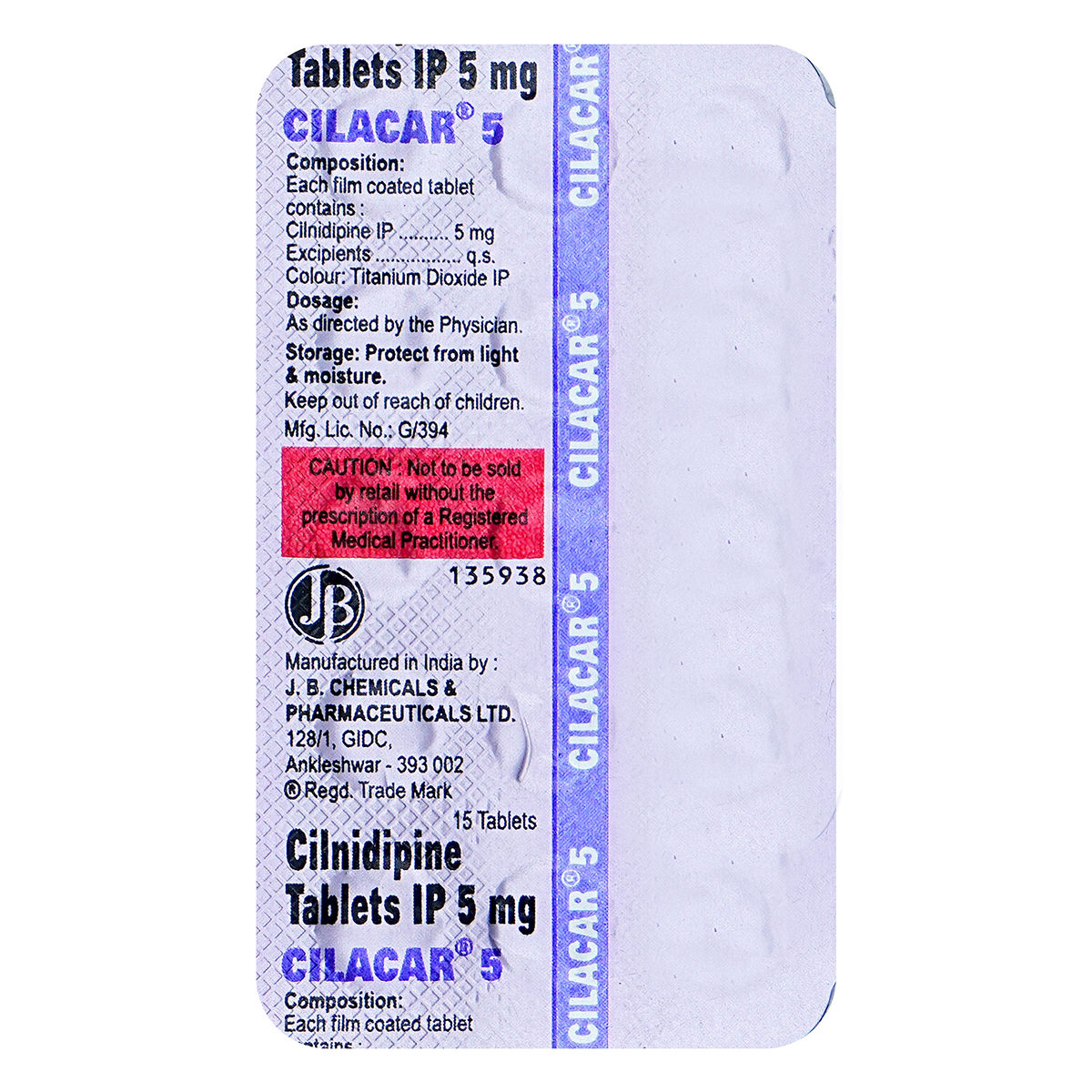 Cilacar 5 Tablet | Uses, Side Effects, Price | Apollo Pharmacy