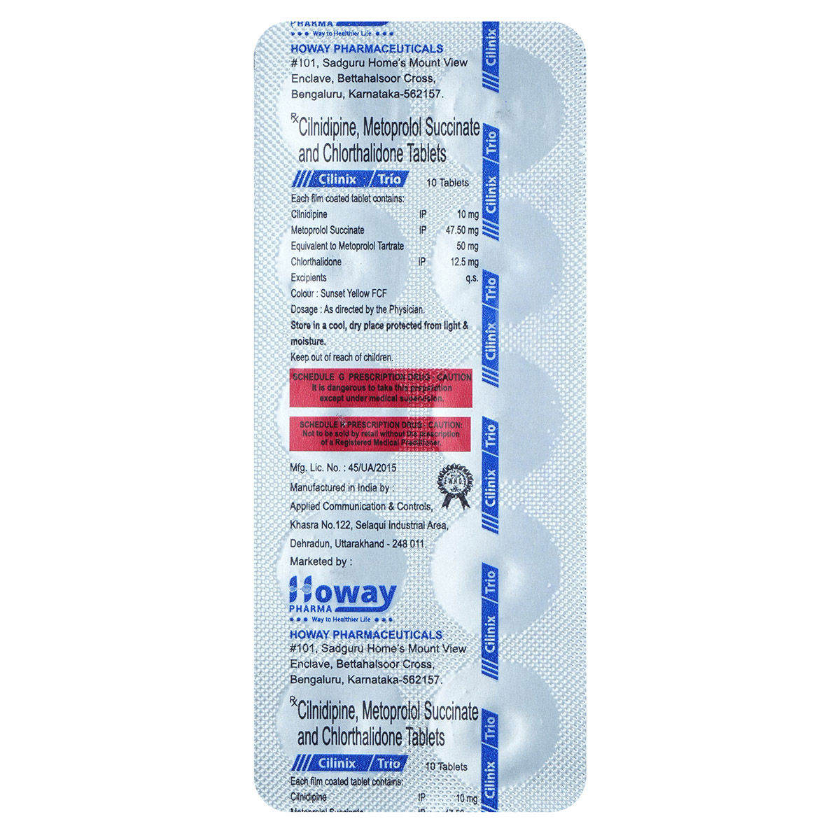 Cilinix Trio Tablet | Uses, Side Effects, Price | Apollo Pharmacy