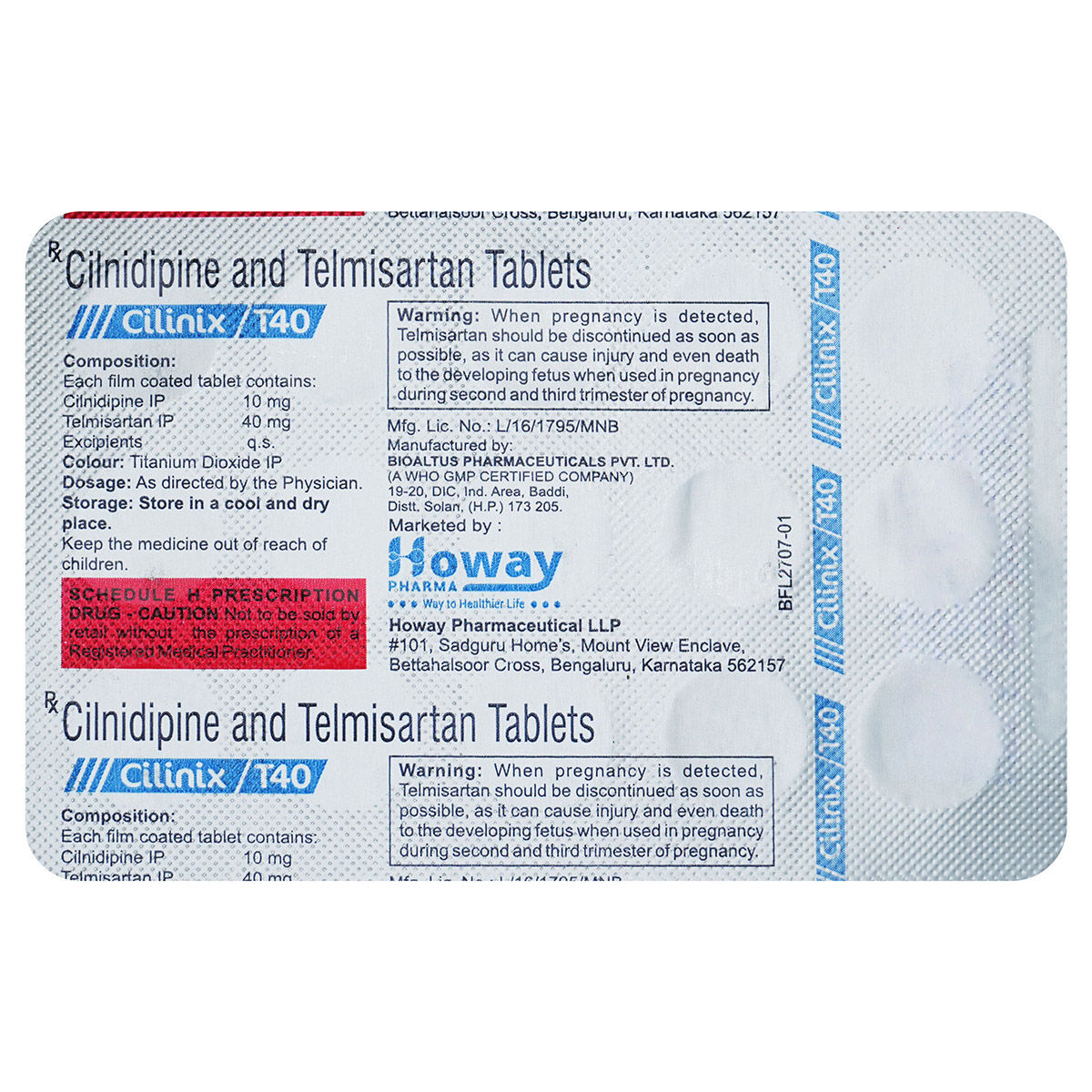 Cilinix T40 Tablet 15's | Uses, Side Effects, Price | Apollo Pharmacy