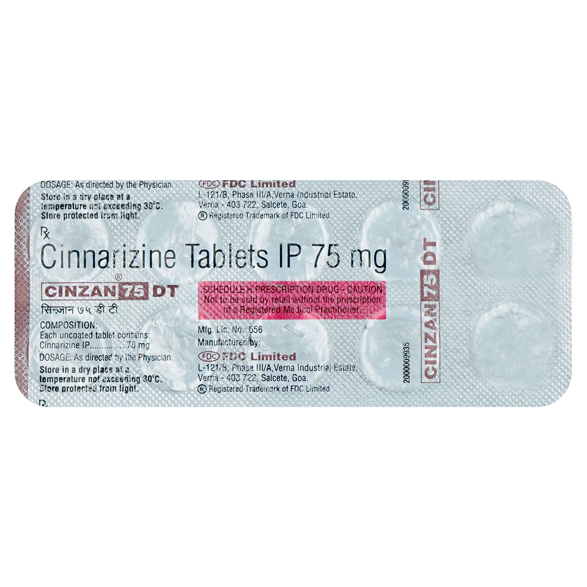 Cinzan 75mg Tablet | Uses, Side Effects, Price | Apollo Pharmacy