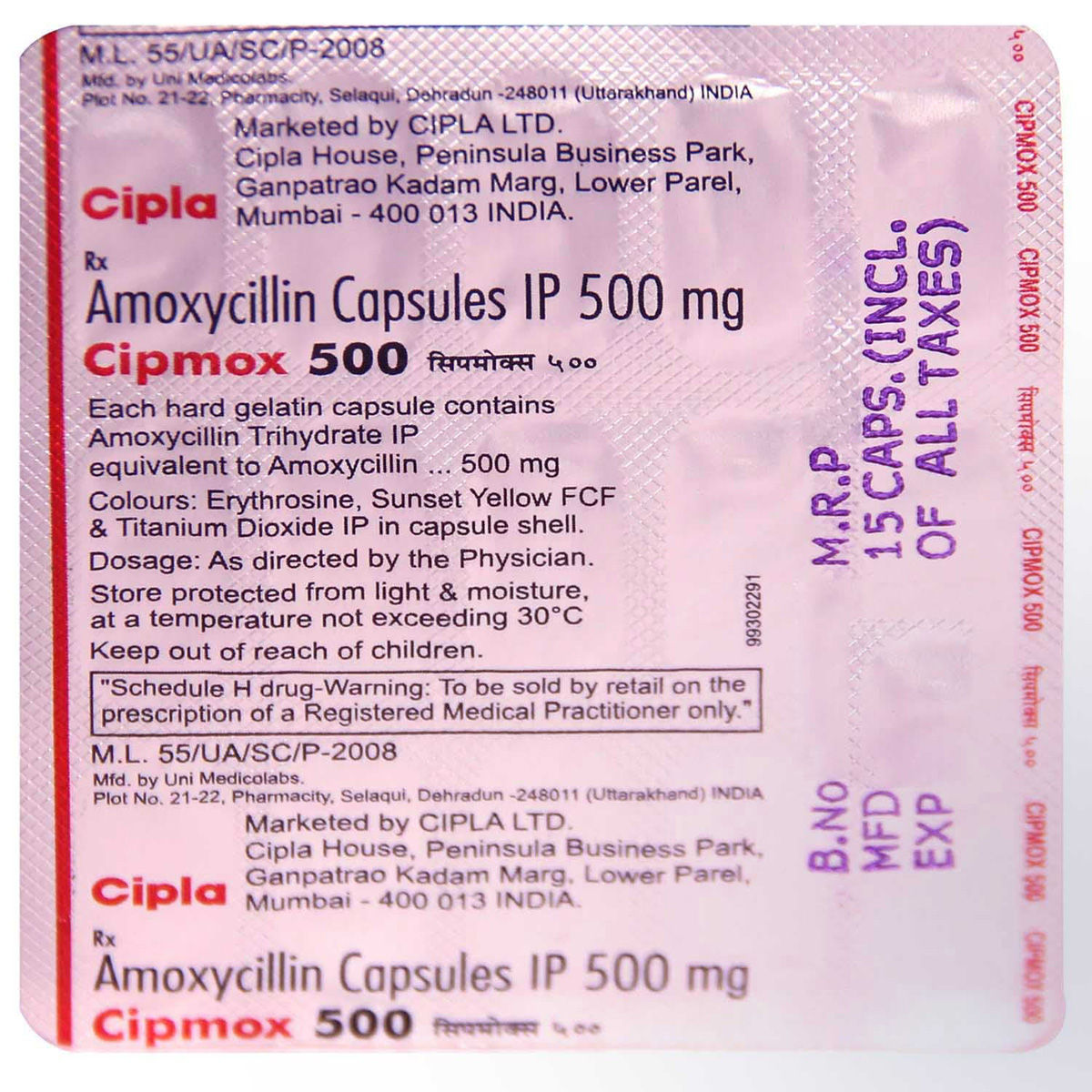 Cipmox 500 Capsule 15's Price, Uses, Side Effects, Composition - Apollo ...